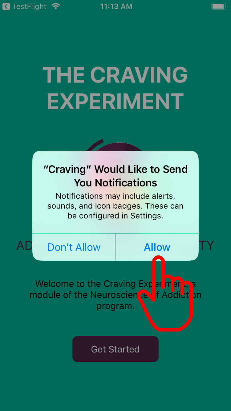 The Craving Experiment – Testing on iPhone | Addiction Education Society